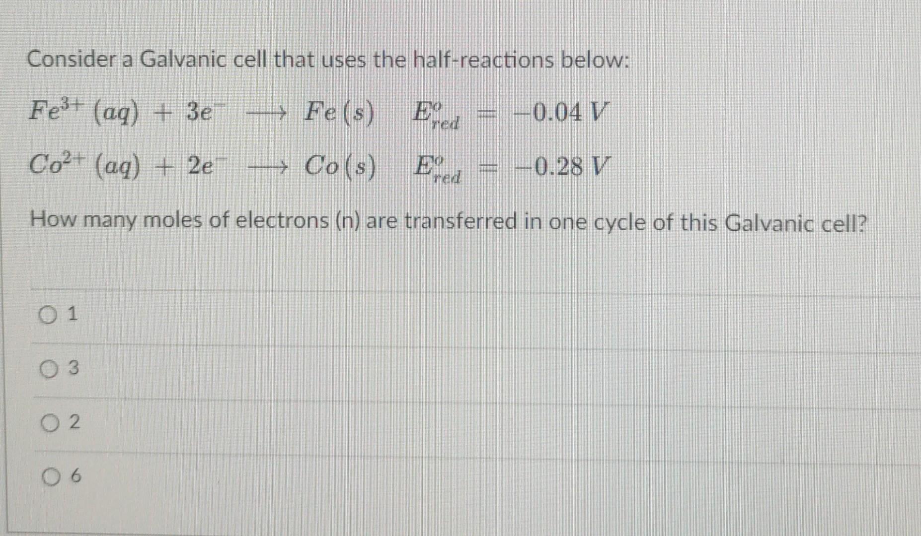 Solved Consider a Galvanic cell that uses the half-reactions | Chegg.com