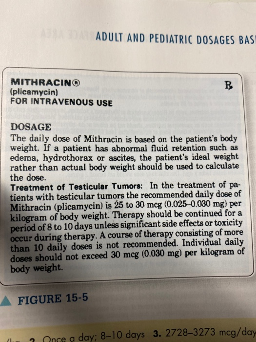 Solved ADULT AND PEDIATRIC DOSAGES BASI В. MITHRACINO | Chegg.com