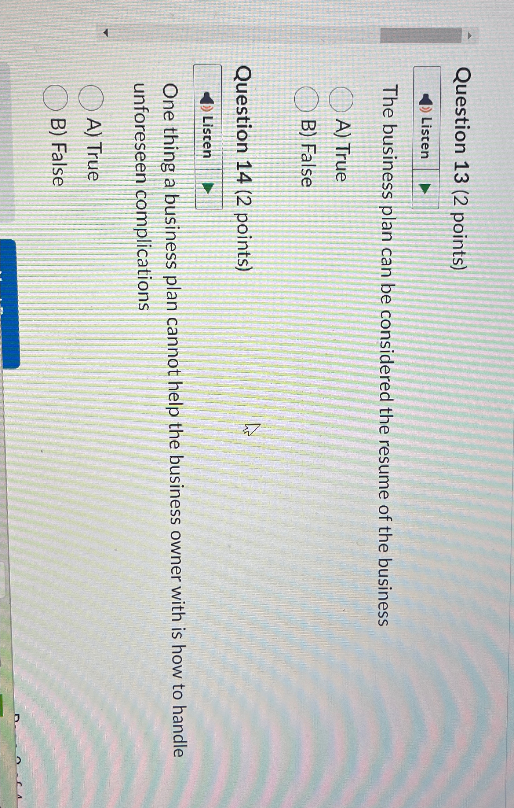 Solved Question 13 (2 points)ListenThe business plan can be | Chegg.com Solved Question 13 (2 points)ListenThe business plan can be | Chegg.com