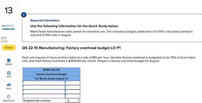 Solved Part 1 of 3 Required information Use the following | Chegg.com