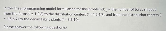 Solved For situation A (above) what is the transshipment | Chegg.com