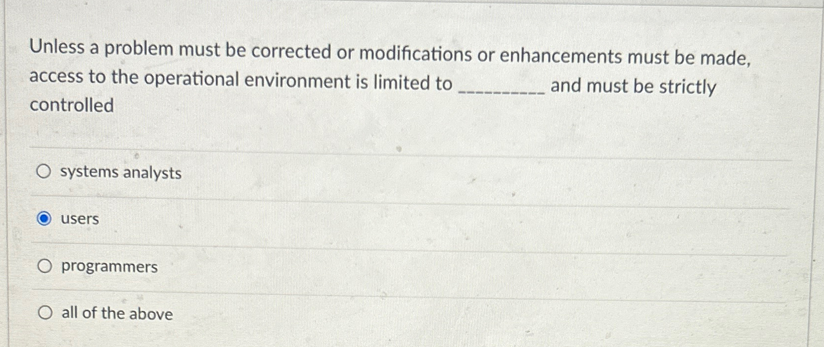 Solved Unless a problem must be corrected or modifications | Chegg.com