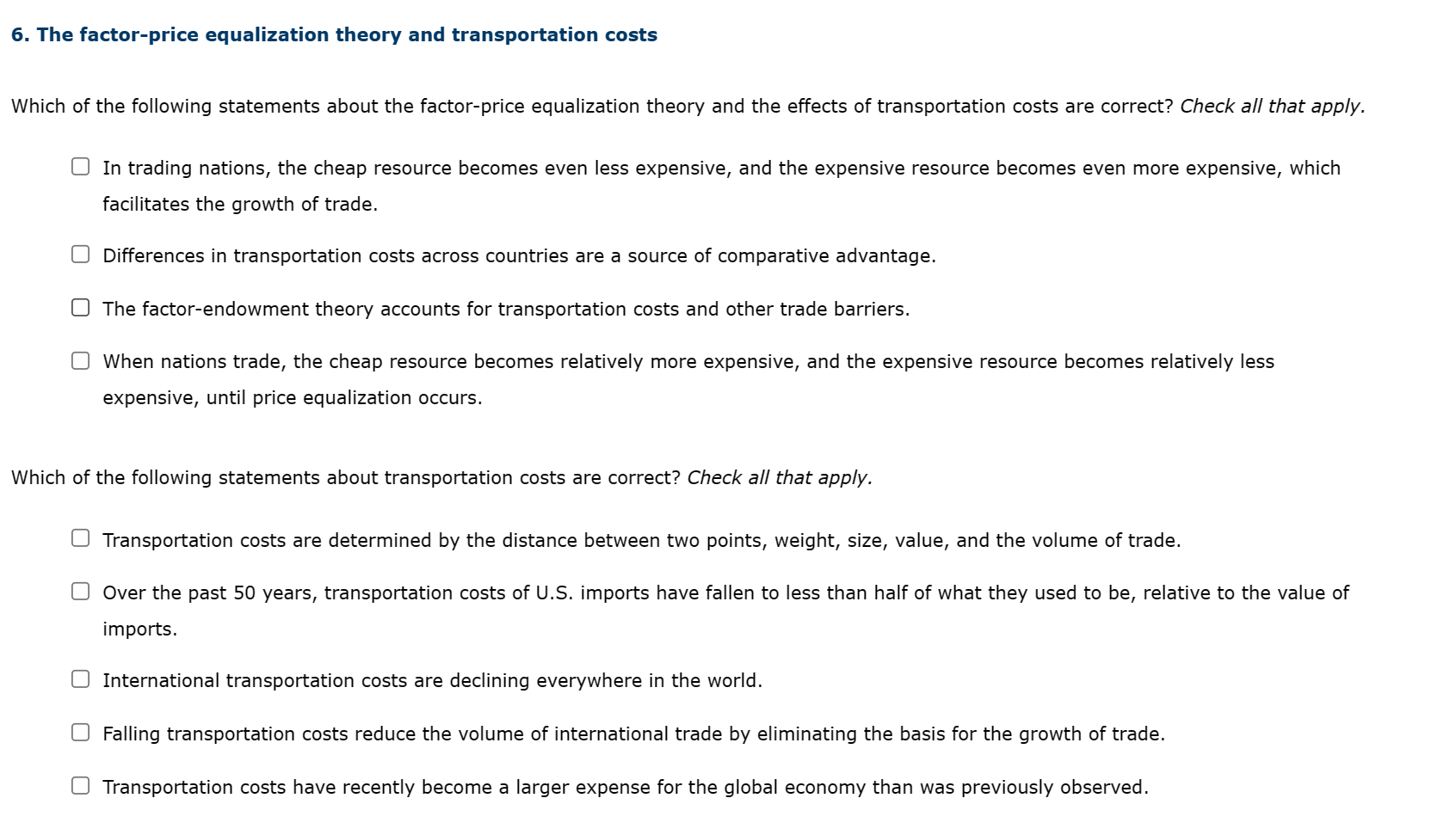 Solved The factor-price equalization theory and | Chegg.com