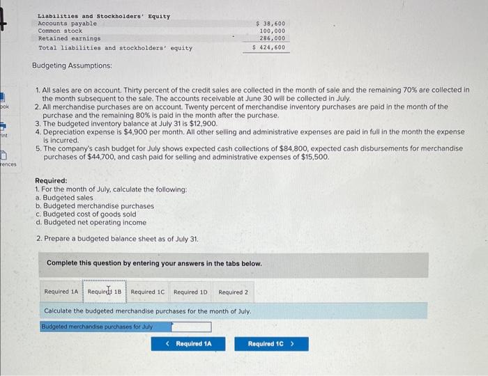 Solved Exercise 8-18 (Algo) Cash Flows; Budgeted Income | Chegg.com