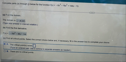 Solved Complete parts (a) ﻿through (i) ﻿below for the | Chegg.com