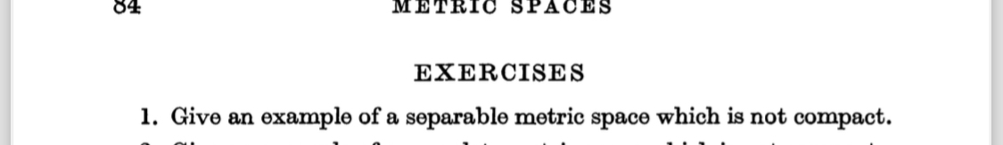Solved Give an example of a separable metric space which is | Chegg.com