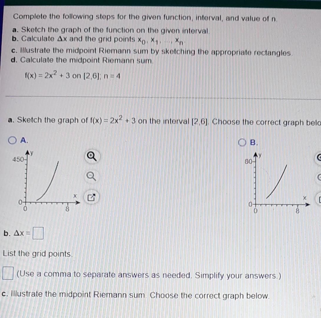 Solved Complete the following steps for the given function, | Chegg.com