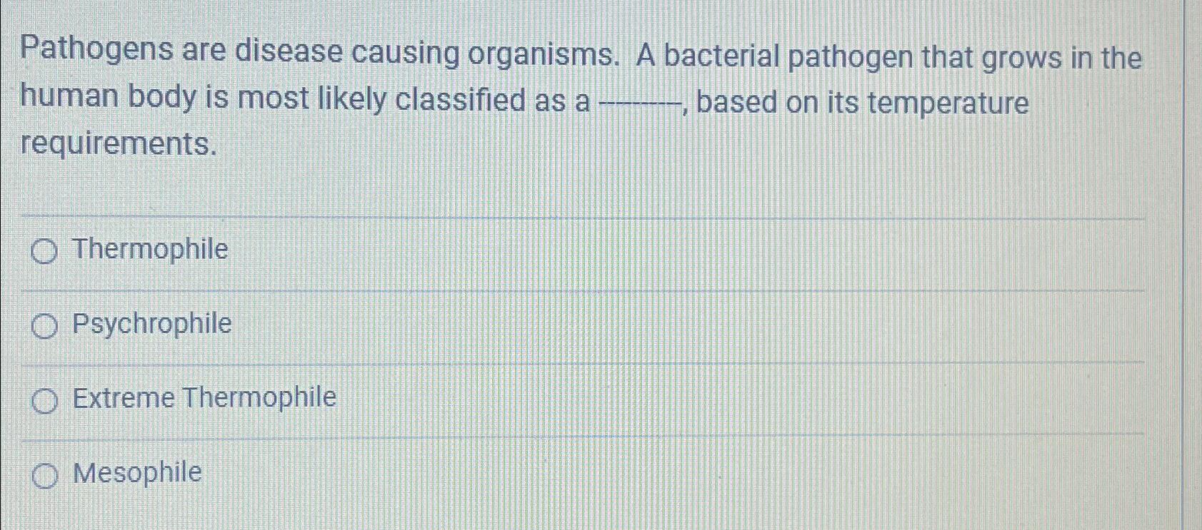 Solved Pathogens are disease causing organisms. A bacterial | Chegg.com