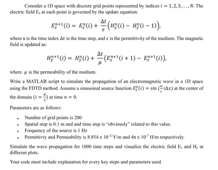 Solved Consider a 1D space with discrete grid points | Chegg.com