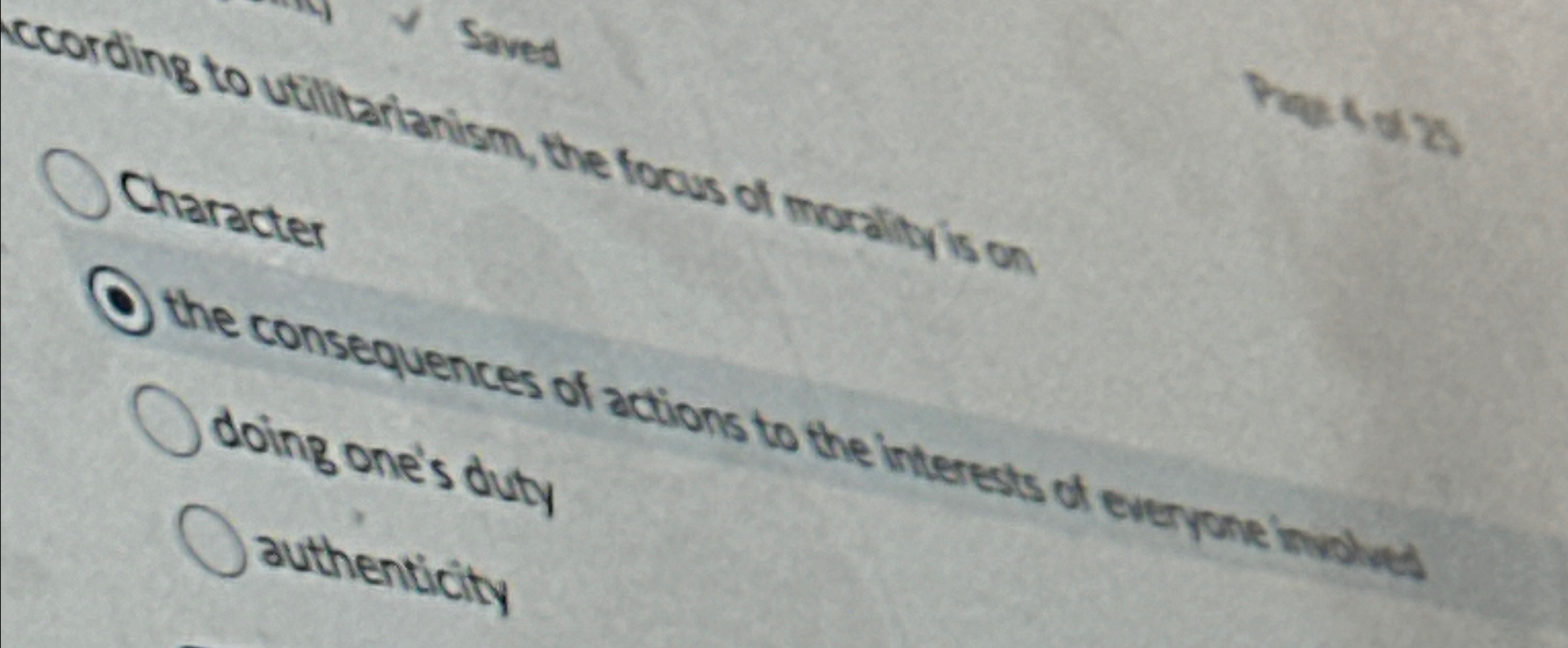 Solved SavesPatursCharacterthe consequences of actions to | Chegg.com