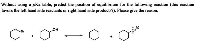 Solved Without using a pKa table, predict the position of | Chegg.com