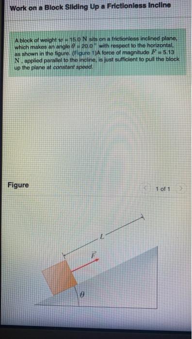 Solved Work on a Block Sliding Up a Frictionless Incline A | Chegg.com