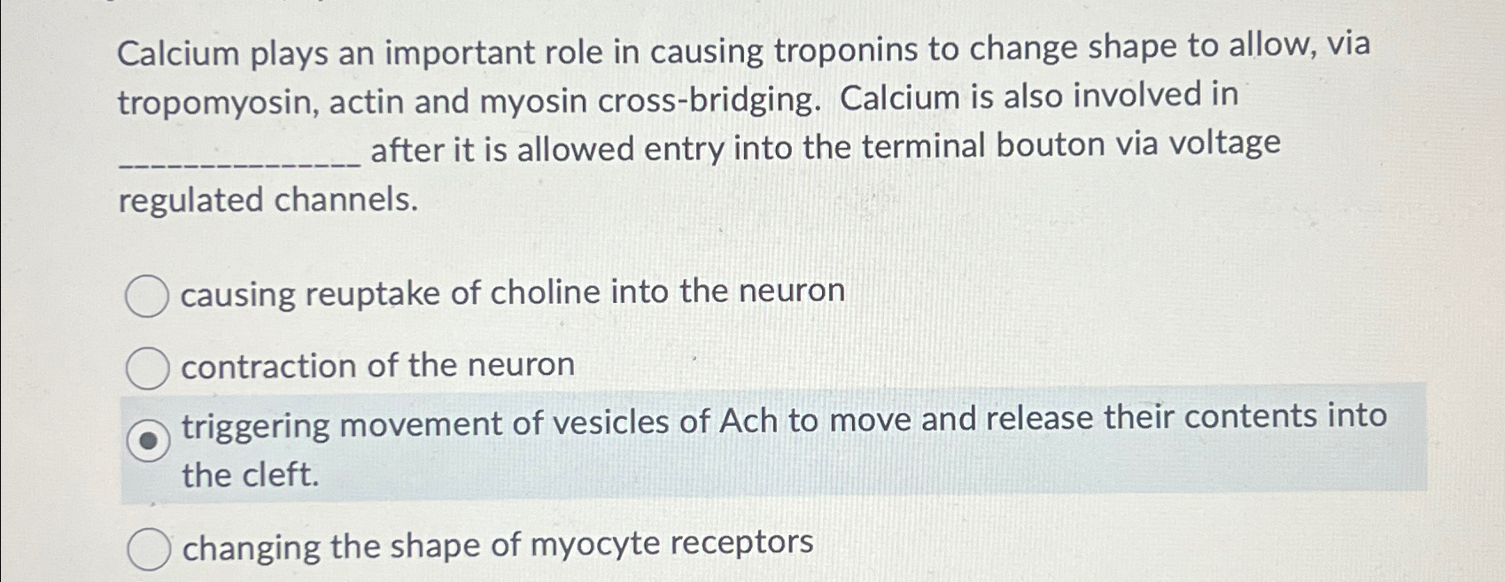 Solved Calcium plays an important role in causing troponins | Chegg.com