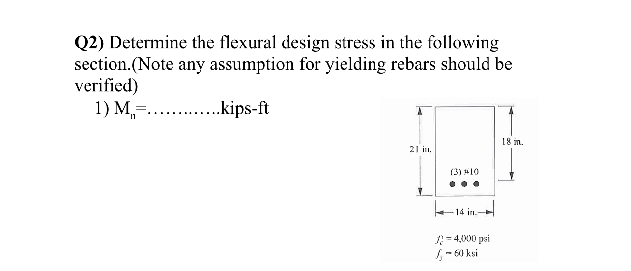 Solved Q2) ﻿Determine the flexural design stress in the | Chegg.com