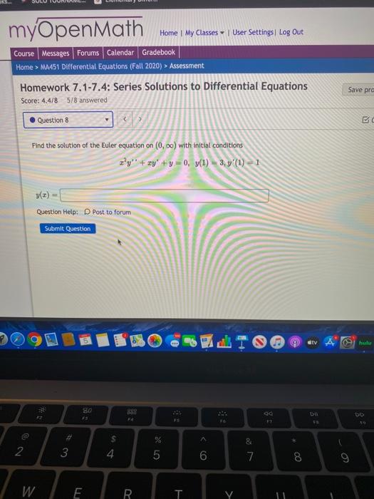 Solved myOpenMath Home | My Classes - User Settings Log Out | Chegg.com