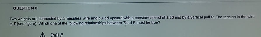 Solved QUESTION 8Two weights are connected by a massless | Chegg.com
