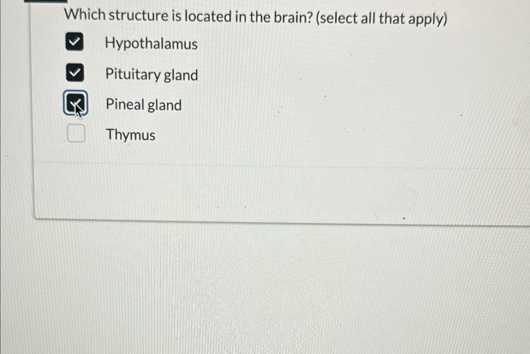 Solved Which structure is located in the brain? (select all | Chegg.com