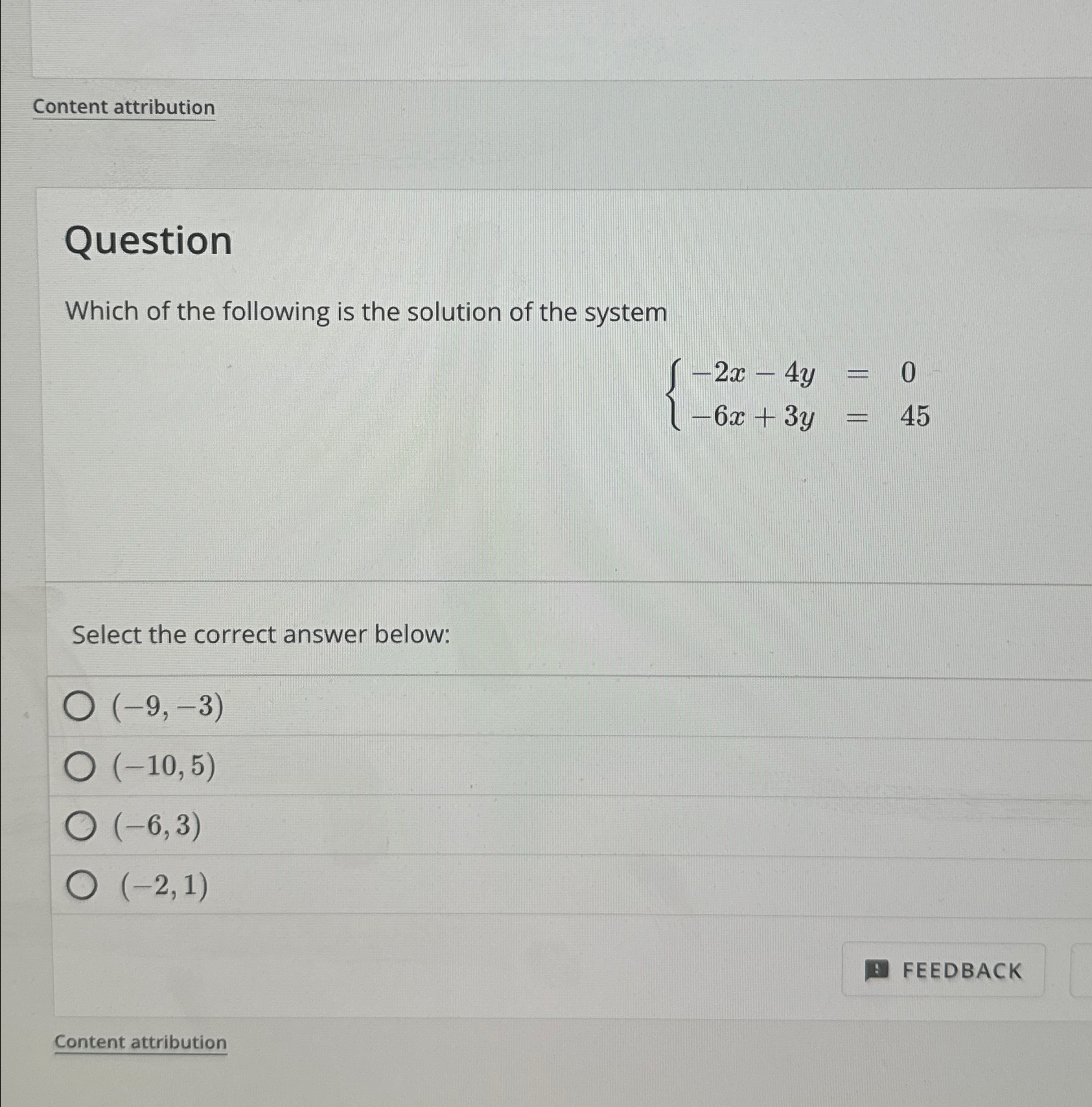 Solved Content attributionQuestionWhich of the following is | Chegg.com