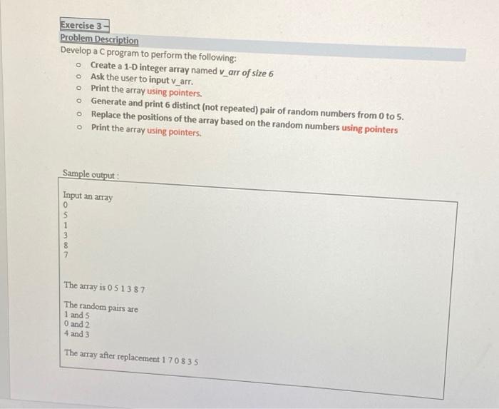 Solved Exercise 3 Problem Description Develop A C Program To