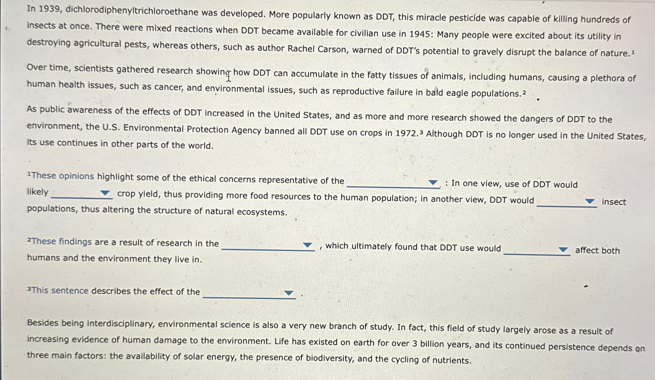Solved Environmental science and sustainabilityEnvironmental | Chegg.com