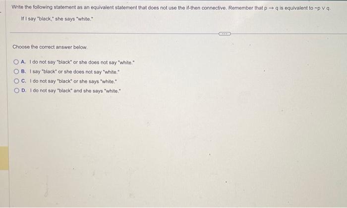 Solved Write the following statement as an equivalent | Chegg.com