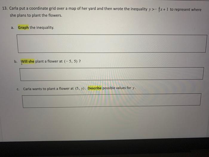 Solved 13. Carla put a coordinate grid over a map of her | Chegg.com