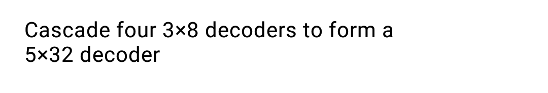 Solved Cascade four 3x8 decoders to form a 5x32 decoder | Chegg.com