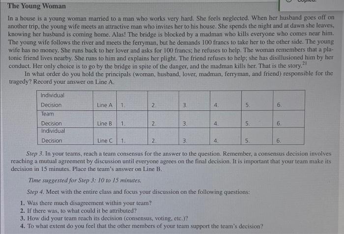 Solved The Young Woman goes off on In a house is a young | Chegg.com
