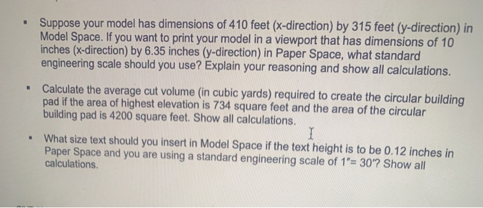 Solved Suppose your model has dimensions of 410 feet | Chegg.com