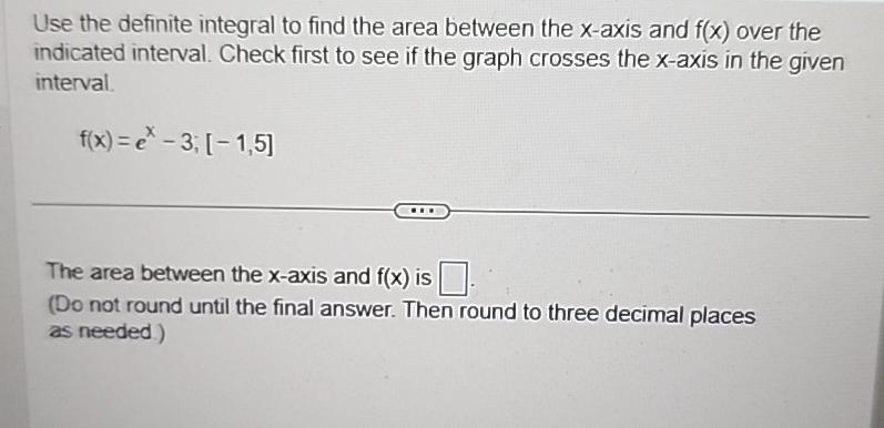 Solved Use the definite integral to find the area between | Chegg.com