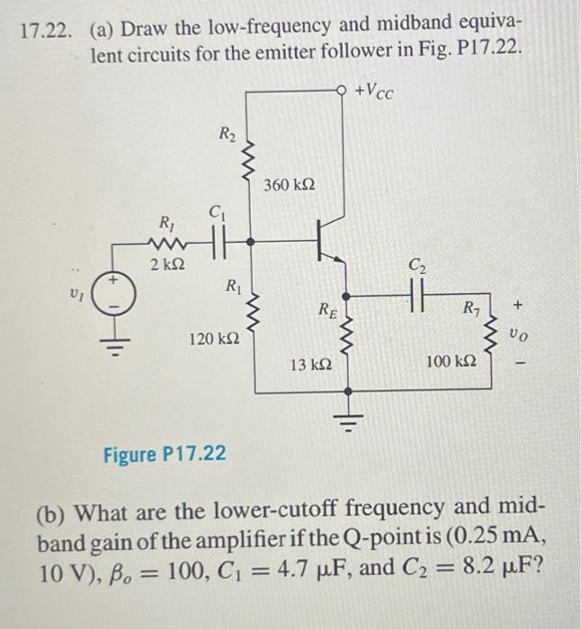 Solved (a) Draw the low-frequency and midband equiva- lent | Chegg.com