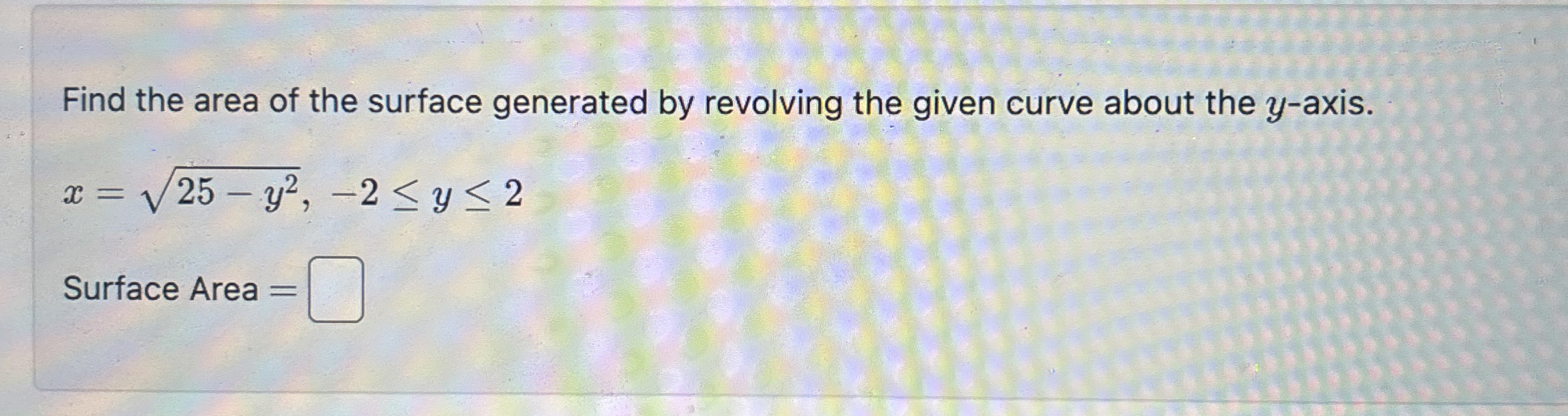 Solved Find the area of the surface generated by revolving | Chegg.com
