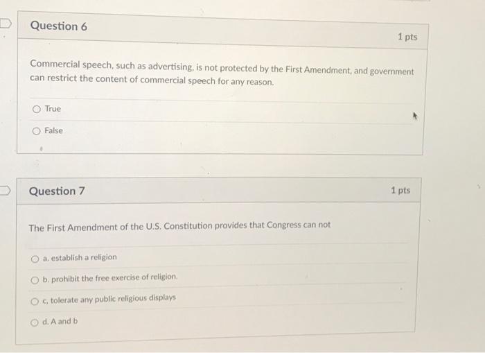Question 1 1 pts 1. The Commerce Clause of the U.S. | Chegg.com