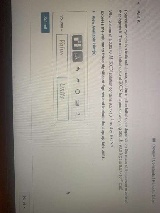Solved a Review | Constants 1 Periodic Table Part A | Chegg.com