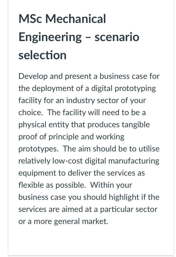 Solved MSC Mechanical Engineering - scenario selection - | Chegg.com