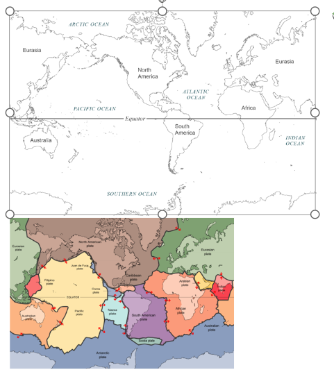 Solved Use three colors to draw and label the plate tectonic | Chegg.com