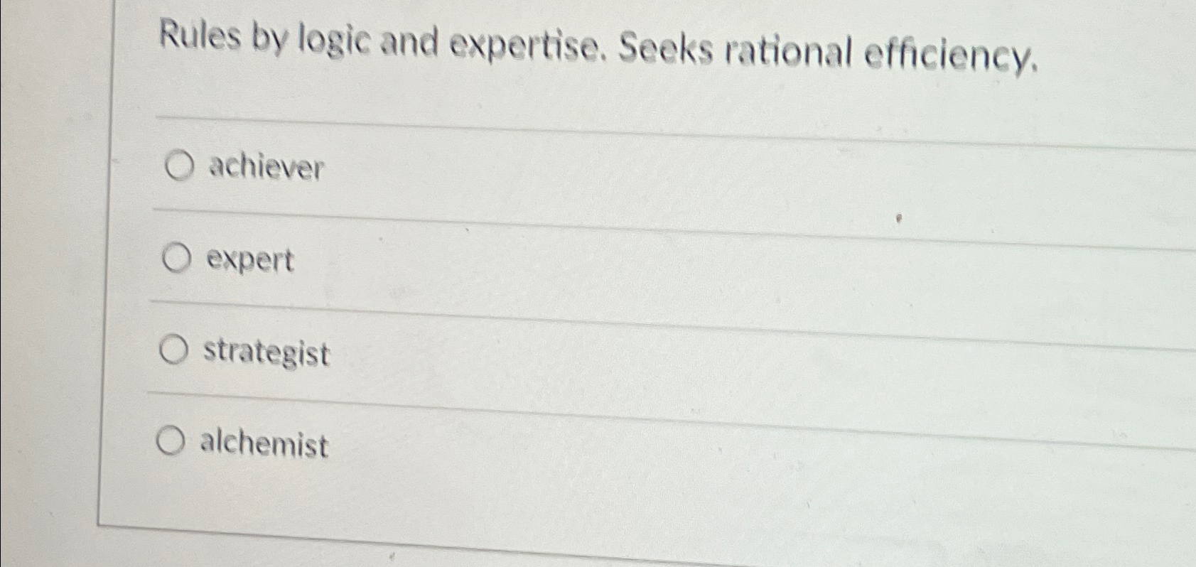 Solved Rules by logic and expertise. Seeks rational | Chegg.com