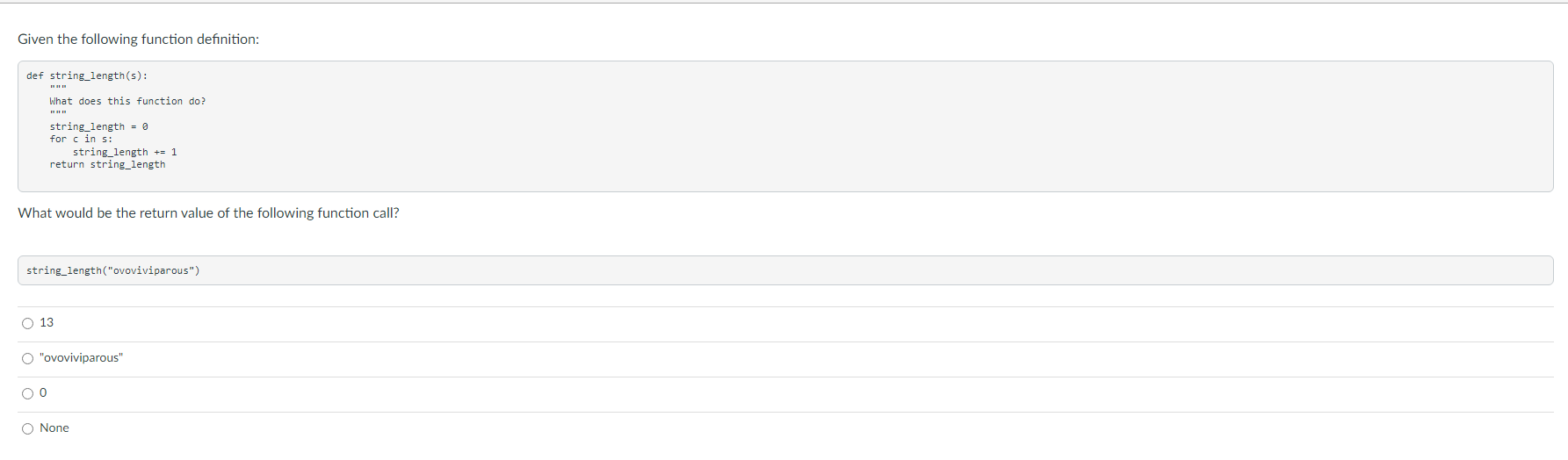 Solved Given the following function definition:What would be | Chegg.com