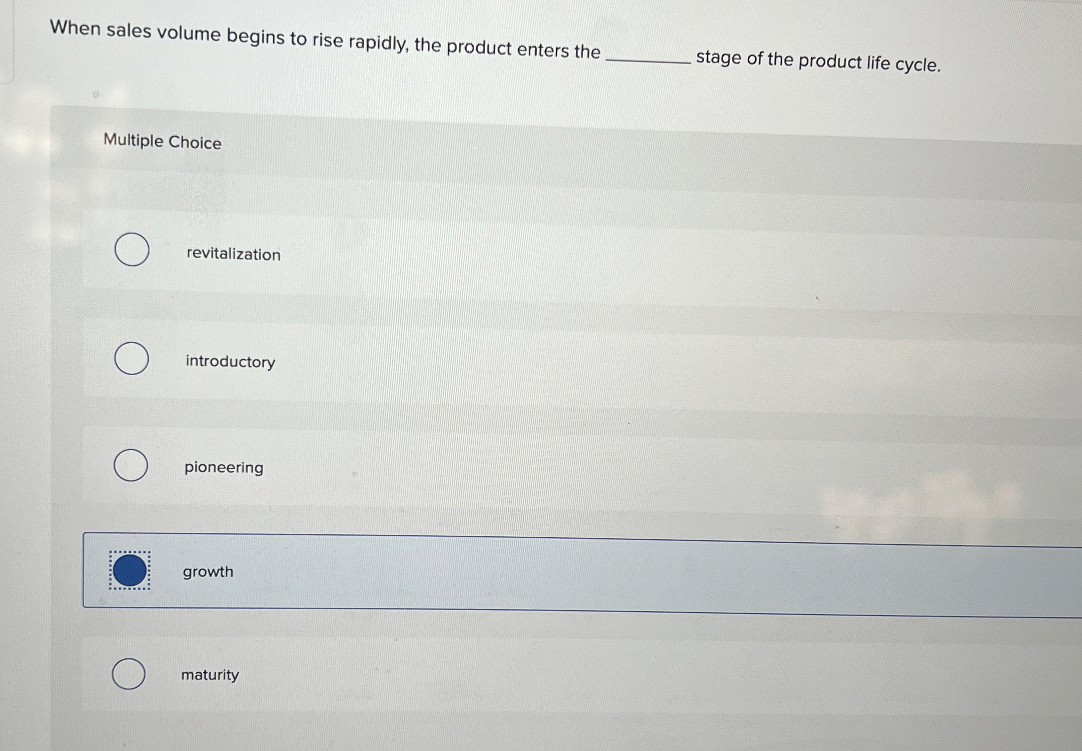 Solved When sales volume begins to rise rapidly, the product | Chegg.com