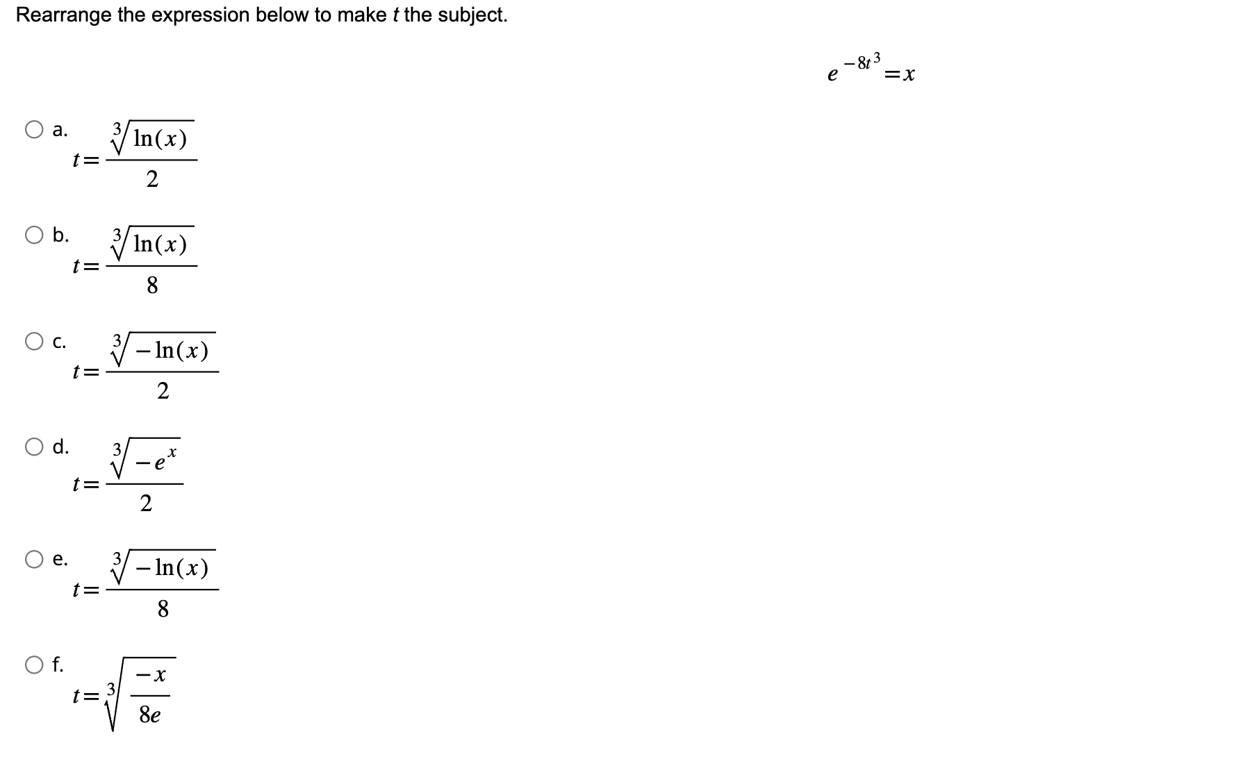 Solved Rearrange the expression below to make t ﻿the | Chegg.com