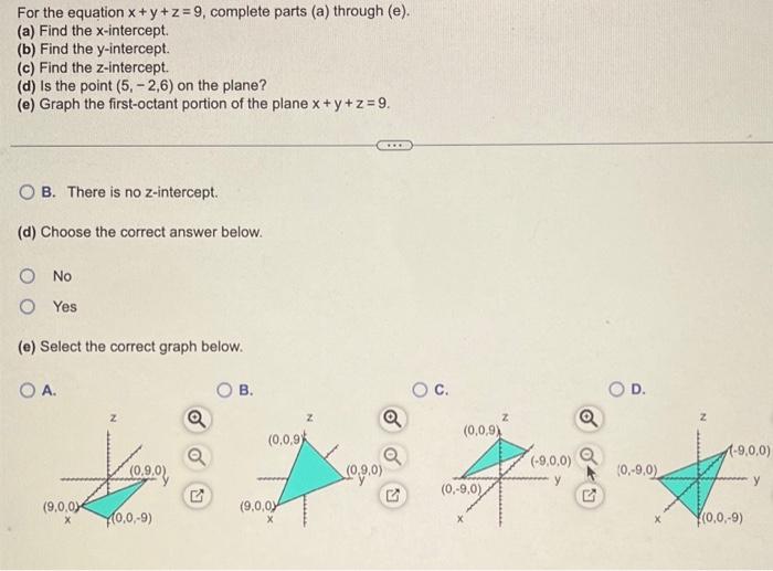 Solved For the equation x+y+z=9, complete parts (a) through | Chegg.com