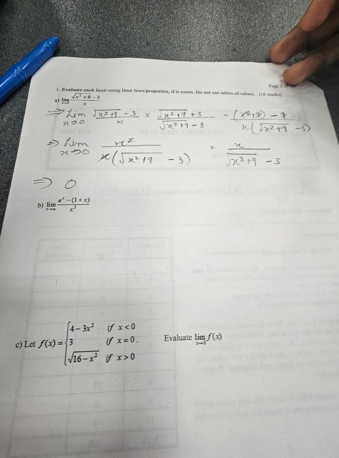 Solved Paye 2 oh 1. Evaluate each limit using limit | Chegg.com