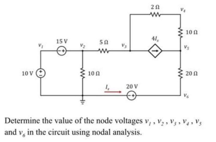 Solved Determine the value of the node voltages | Chegg.com