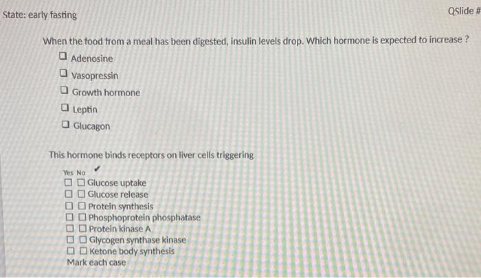 Solved State: early fasting When the food from a meal has | Chegg.com