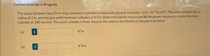 Solved The space between two 20 -in.-long concentric | Chegg.com
