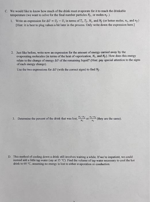 Solved Problem 1: Specific heat and evaporation The specific | Chegg.com