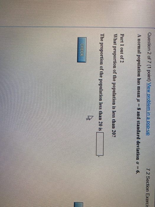 Solved Question 2 of 7 (1 point) View problem in a pop-up | Chegg.com
