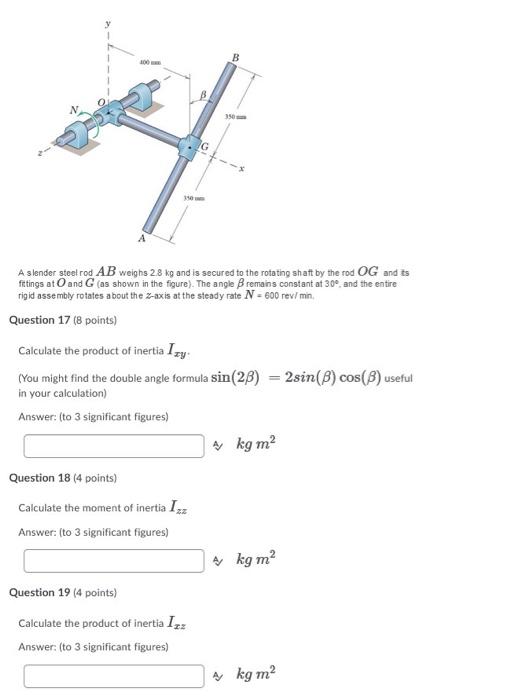 Solved B 10 A slender steel rod AB weighs 2.8 kg and is | Chegg.com
