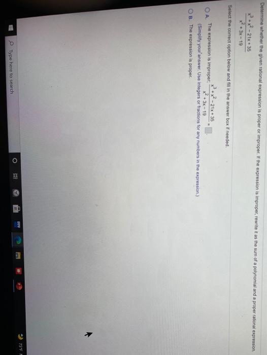 Solved Determine whether the given rational expression is | Chegg.com