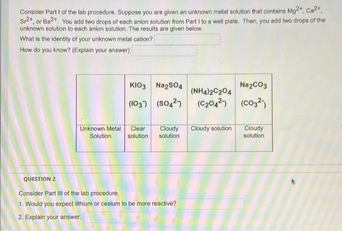 Solved Consider Part 1 of the lab procedure. Suppose you are | Chegg.com